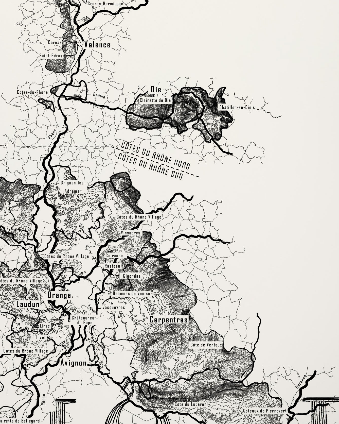 Rhône wine map – Brushery