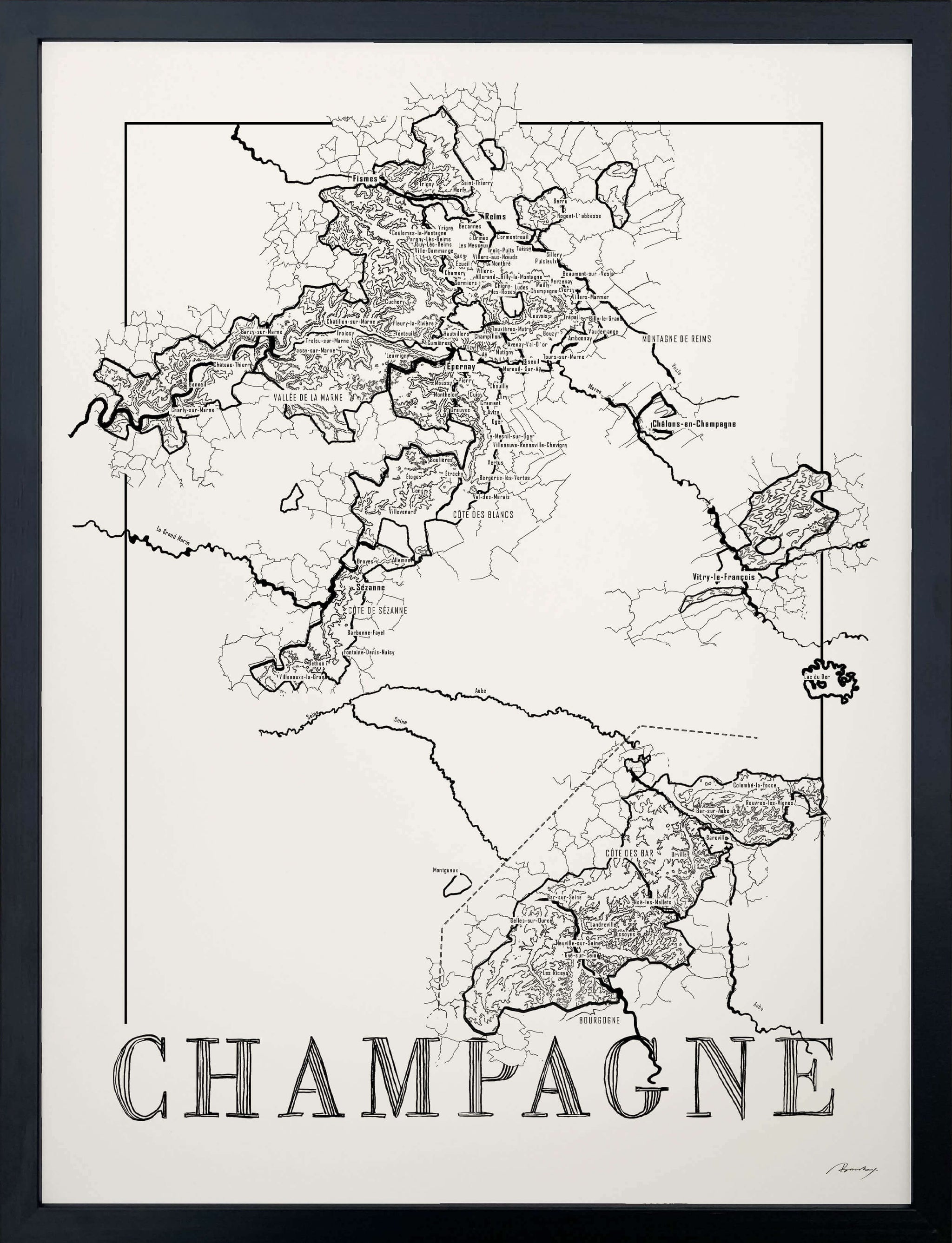Champagne wine map – Brushery