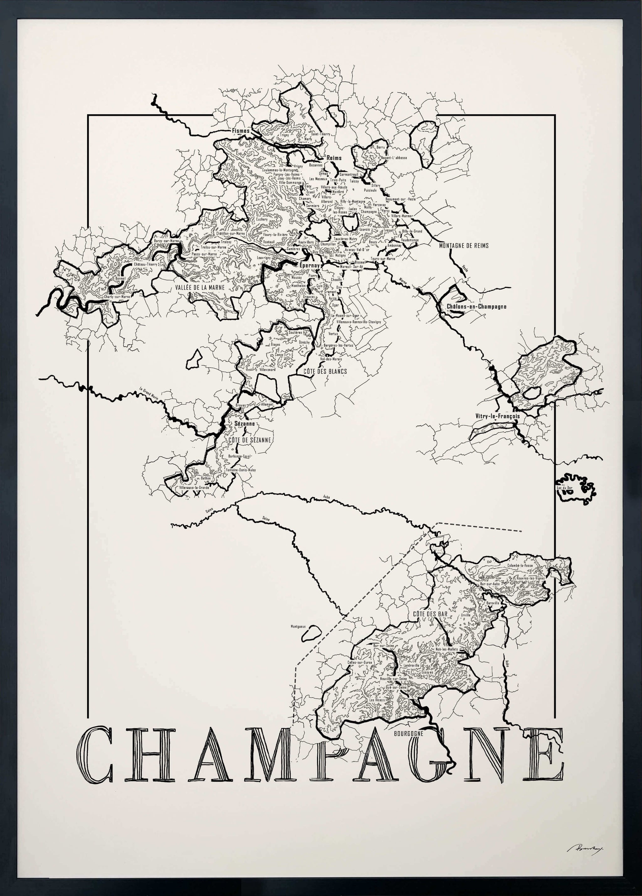 Champagne wine map – Brushery