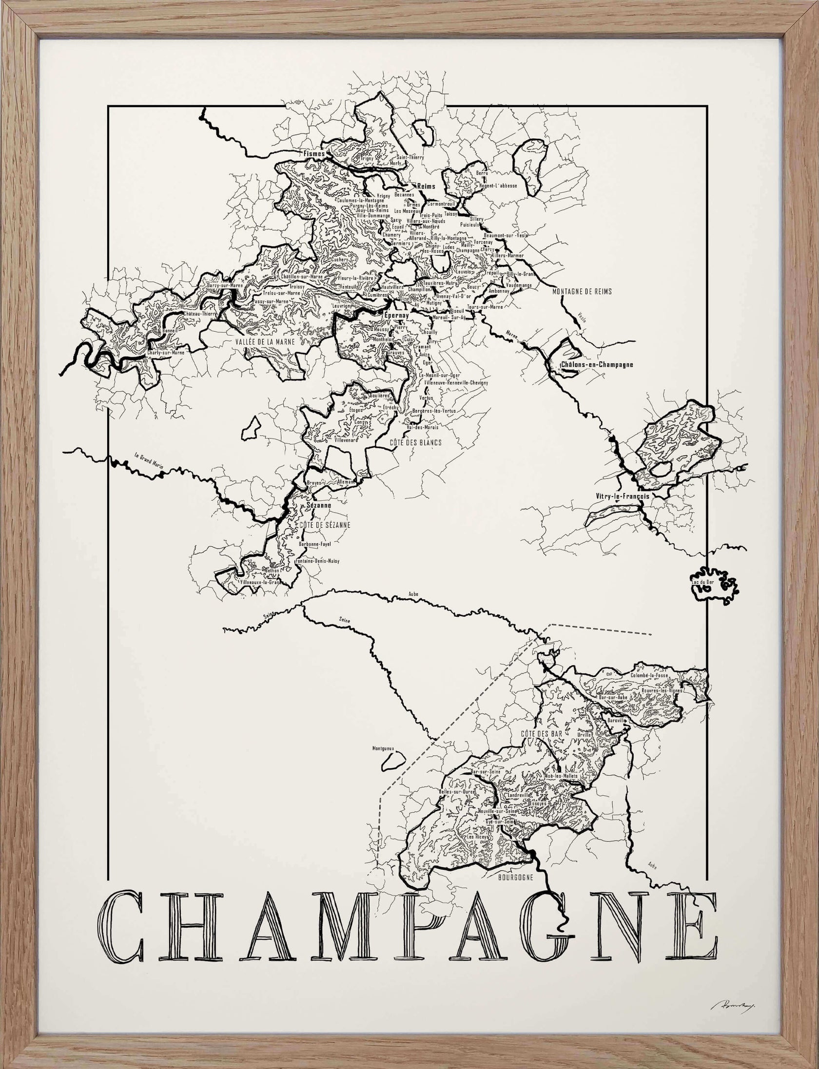 Champagne wine map – Brushery