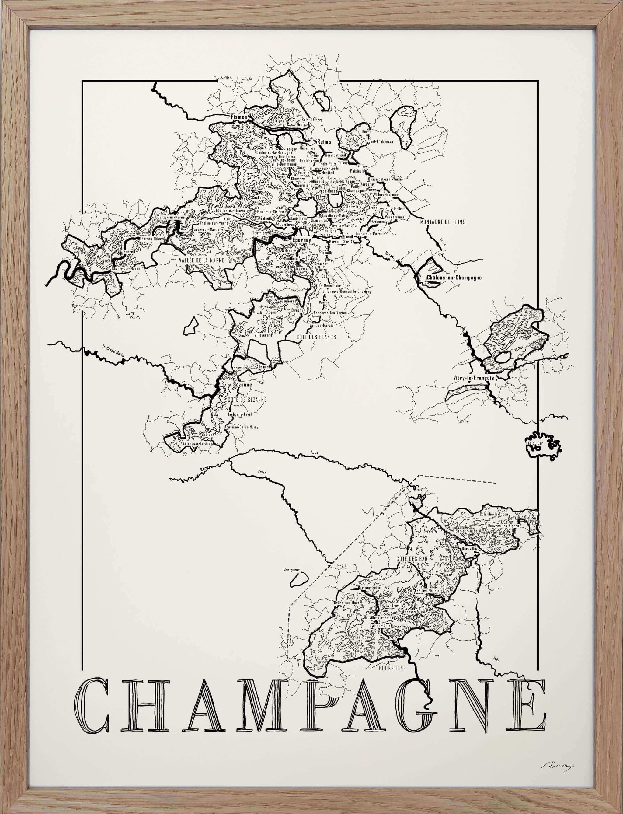 Champagne wine map – Brushery