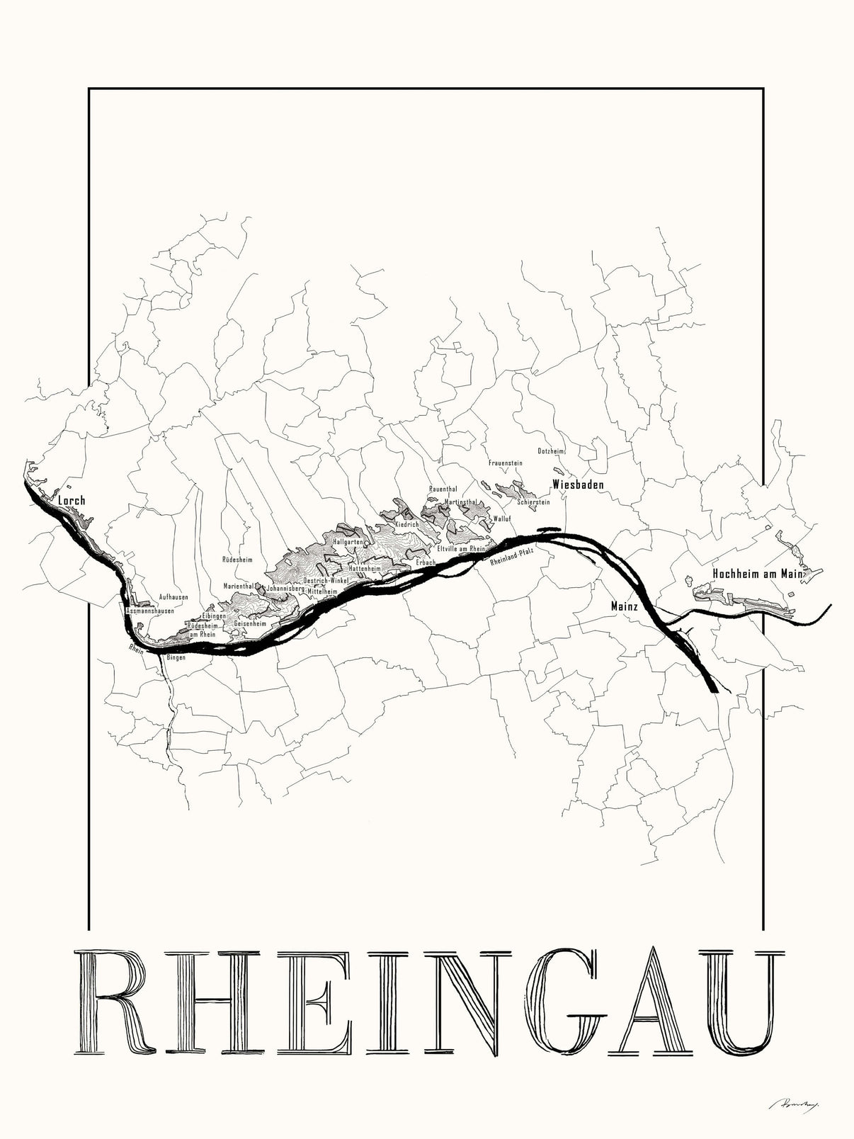 Rheingau wine map – Brushery