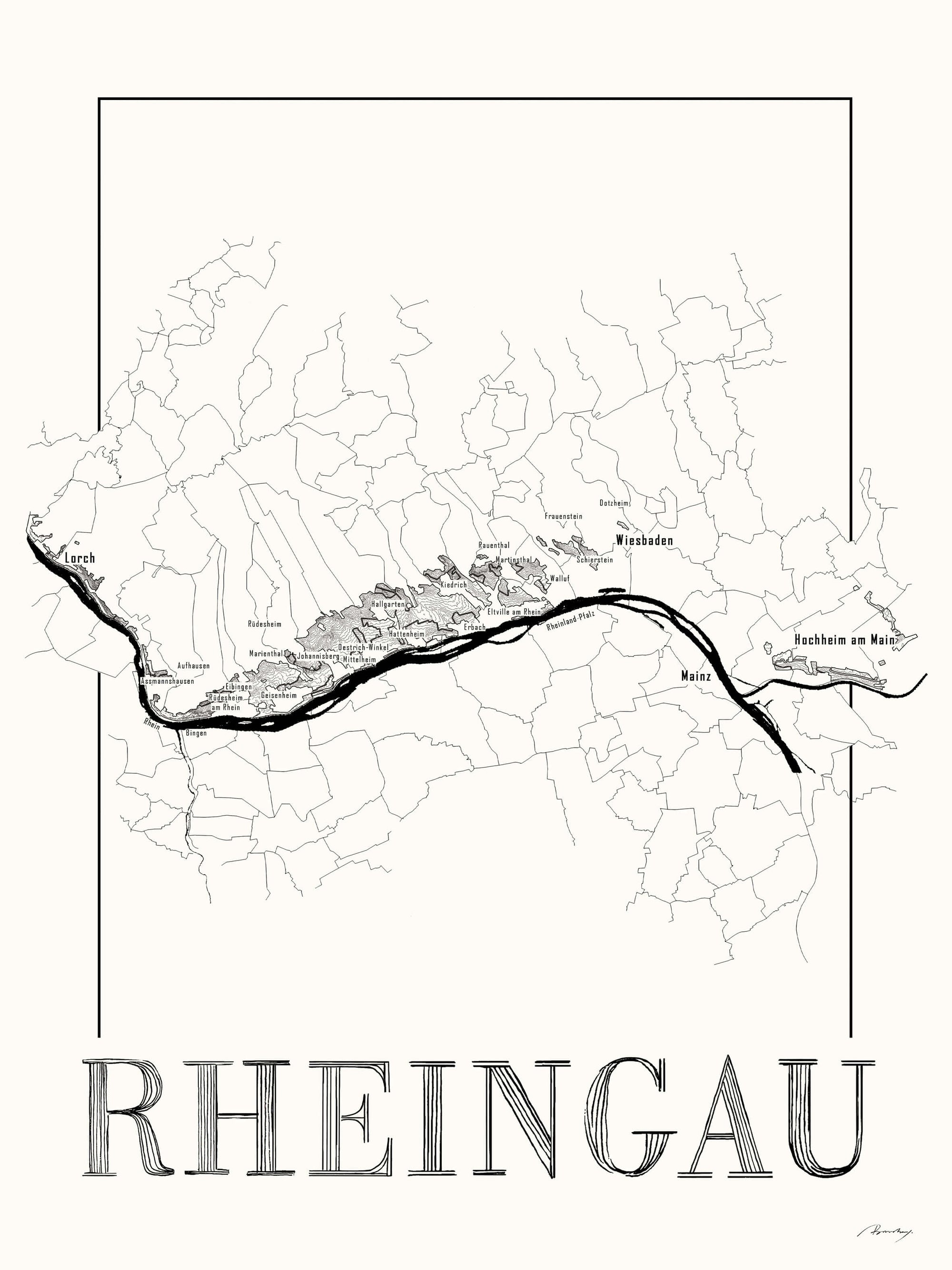 Rheingau wine map – Brushery