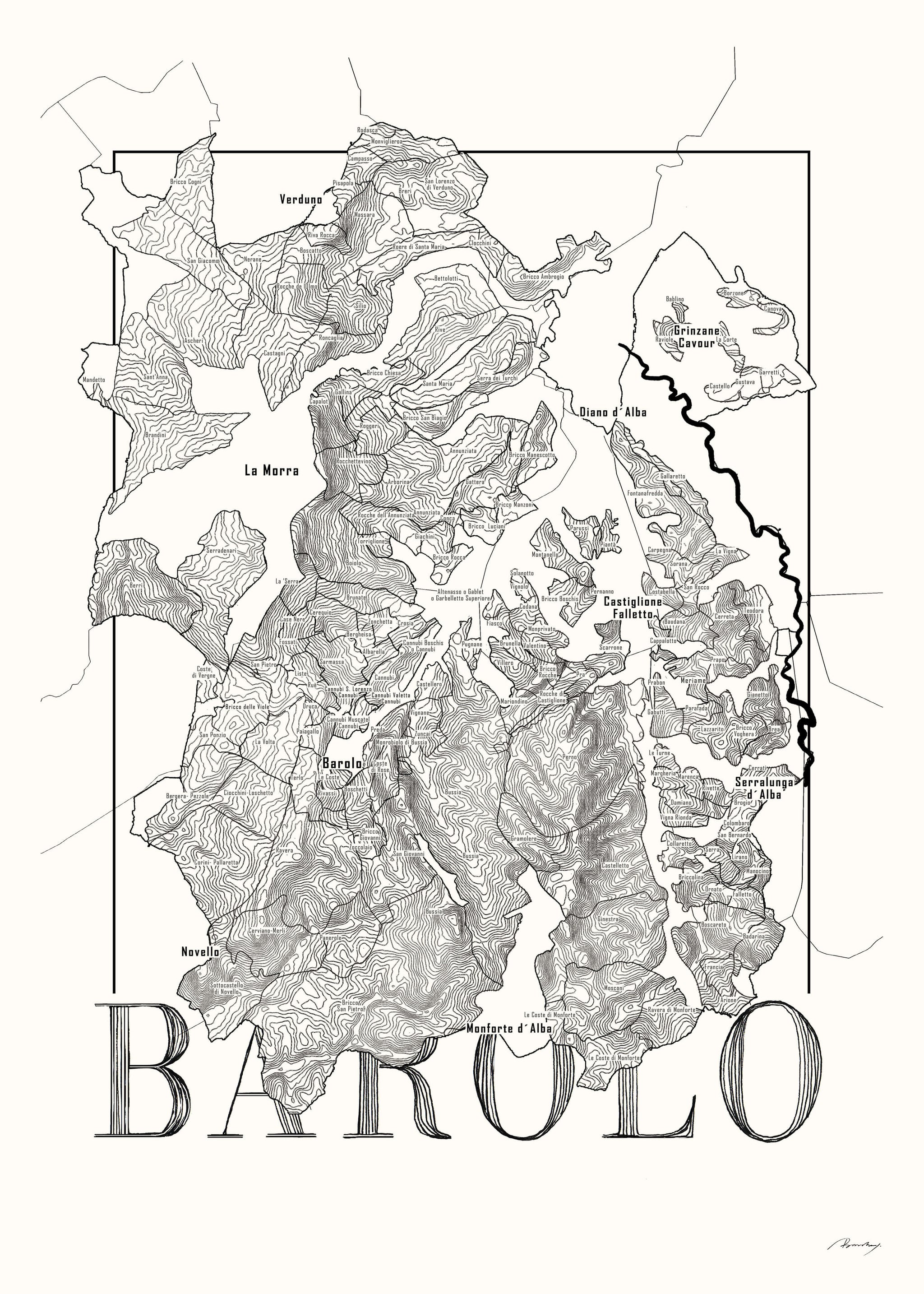 Barolo wine map – Brushery