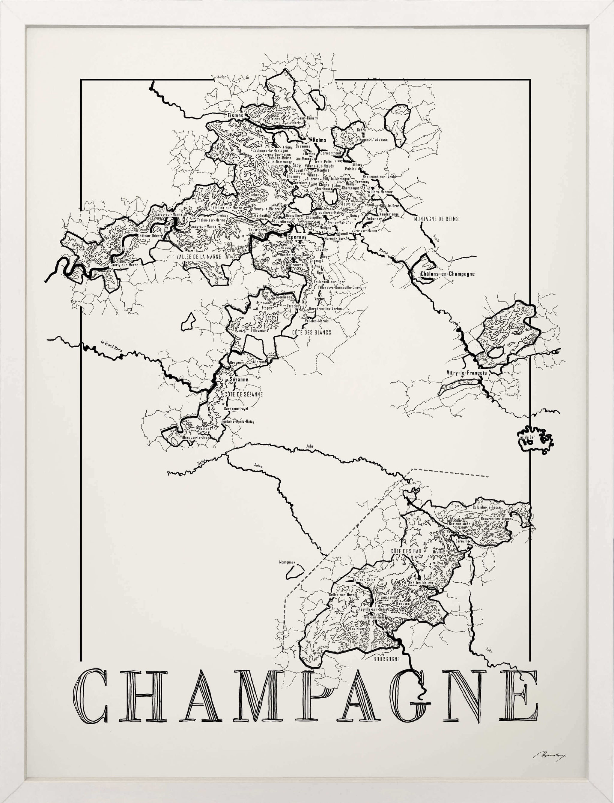 Champagne wine map – Brushery